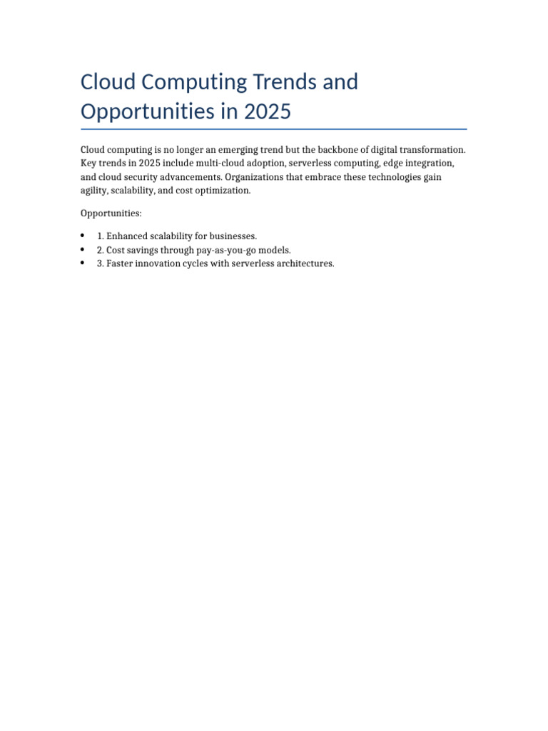 Cloud Computing Trends for 2025 | PDF