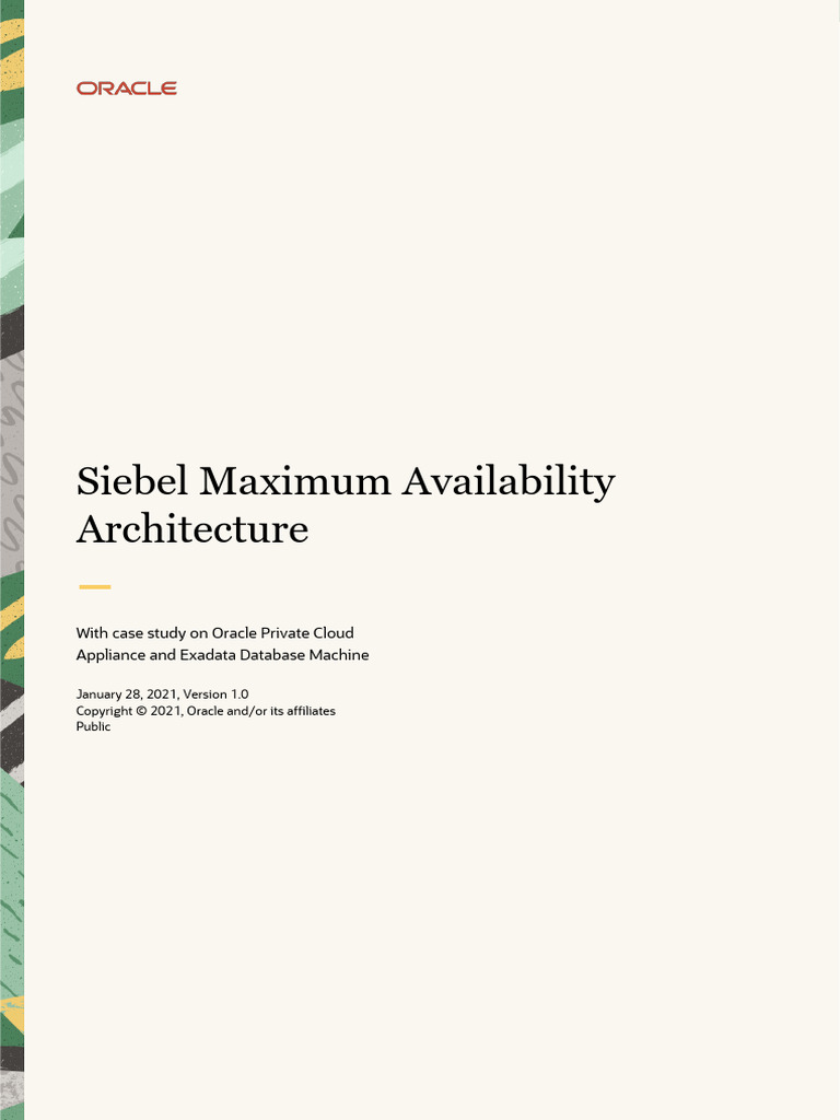 Siebel MAA With Case Study On PCA and Exadata | PDF | Computer Cluster | Databases