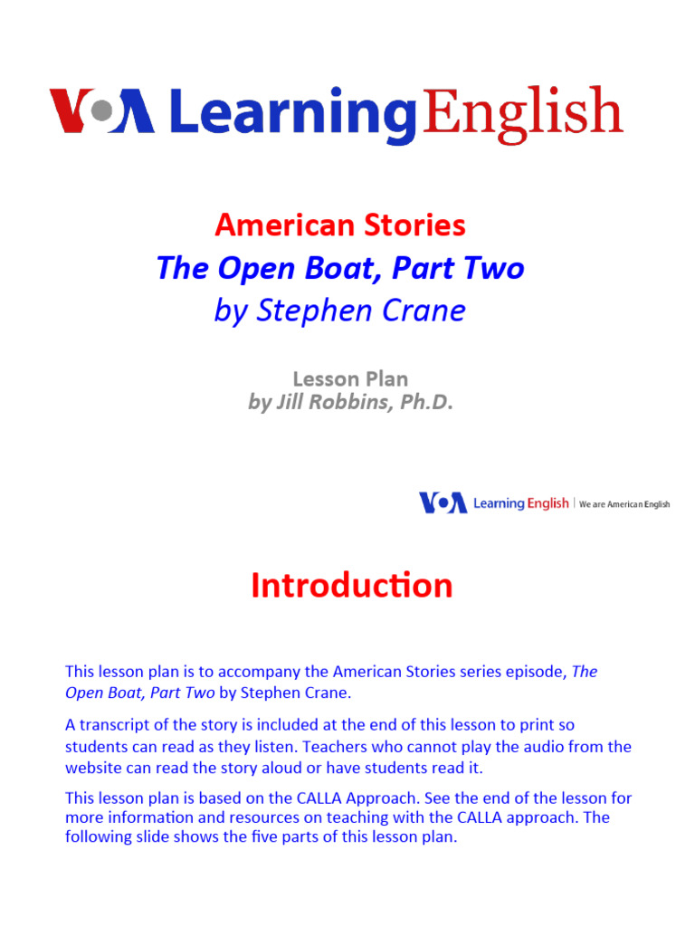 Lesson Plan for "The Open Boat" | PDF | Coast