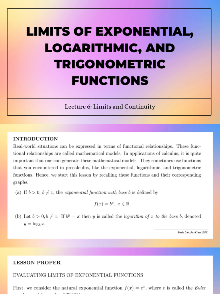Limit of Transcendental Function | PDF