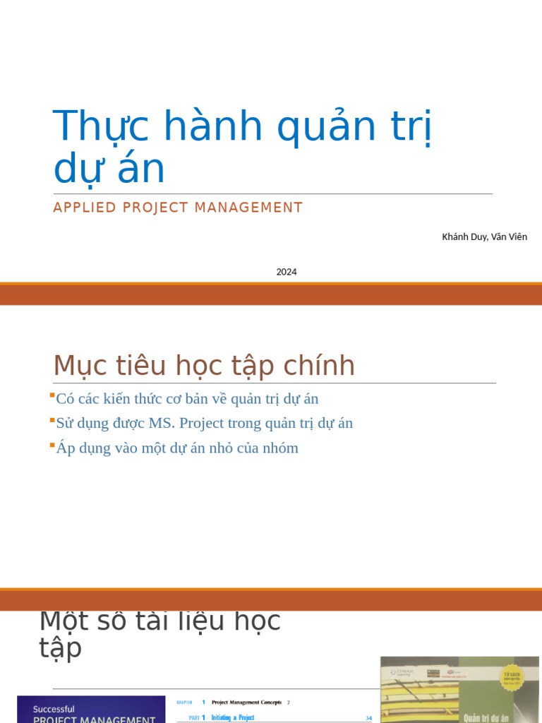 Gioi Thieu Mon Hoc Thuc Hanh Quan Tri Du An | PDF