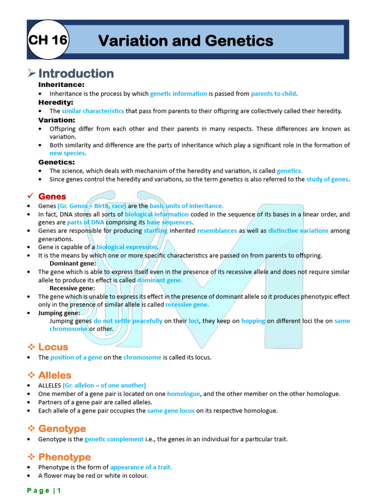 Variation and Genetics-1 | PDF | Dominance (Genetics) | Blood Type