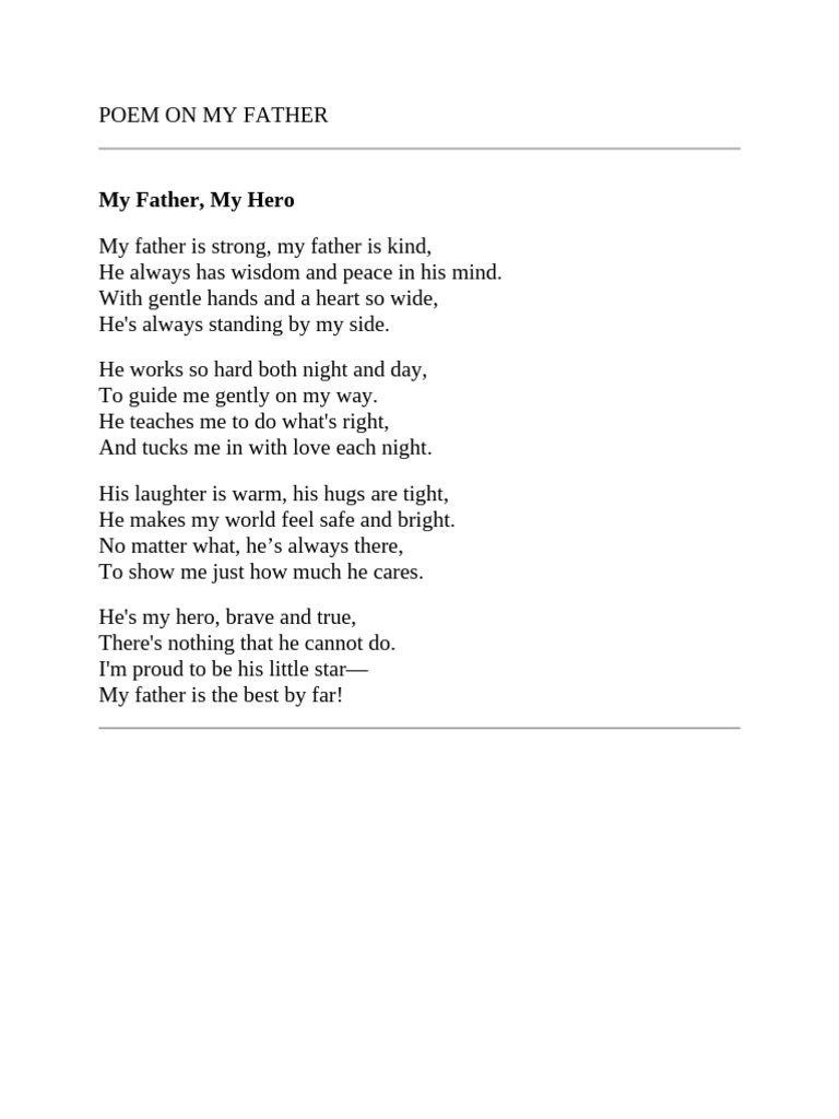 Nirbhay Kumar Poem On My Father | PDF