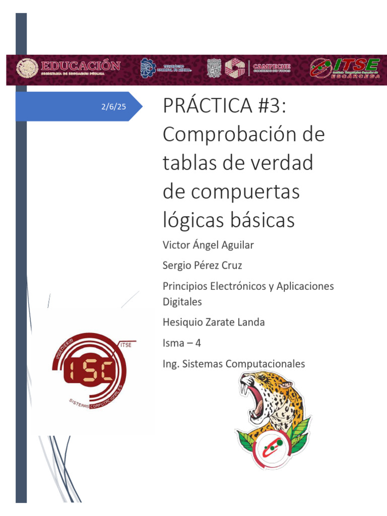 Practica #3 Tabla de Verdad | PDF