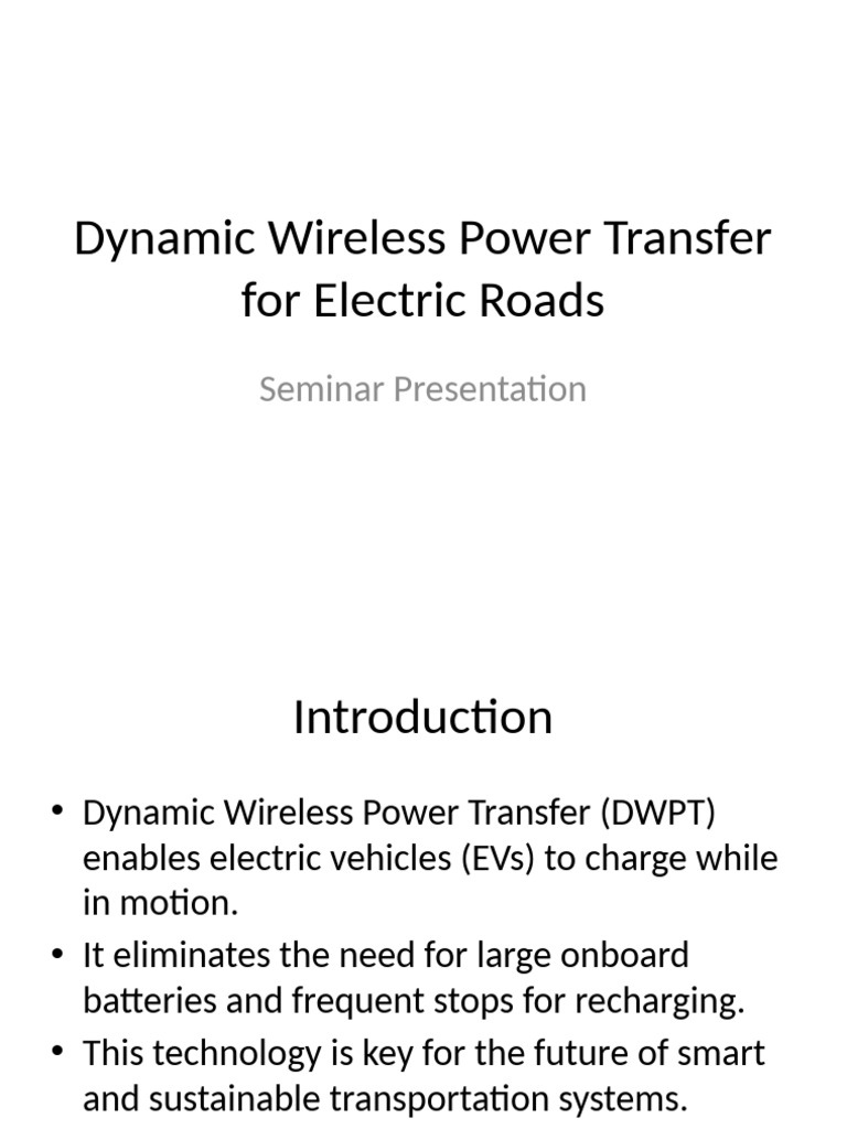 Dynamic Wireless Power Transfer Electric Roads | PDF