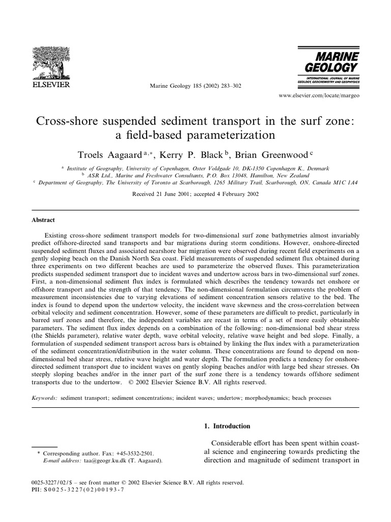 Cross-Shore Sediment Transport Dynamics | PDF | Coast | Beach