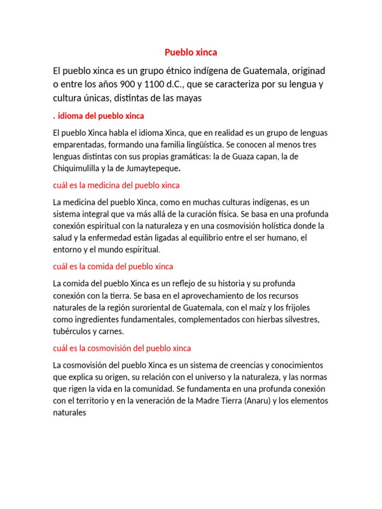 Cultura y Tradiciones del Pueblo Xinca | PDF | Bailes | Pueblo