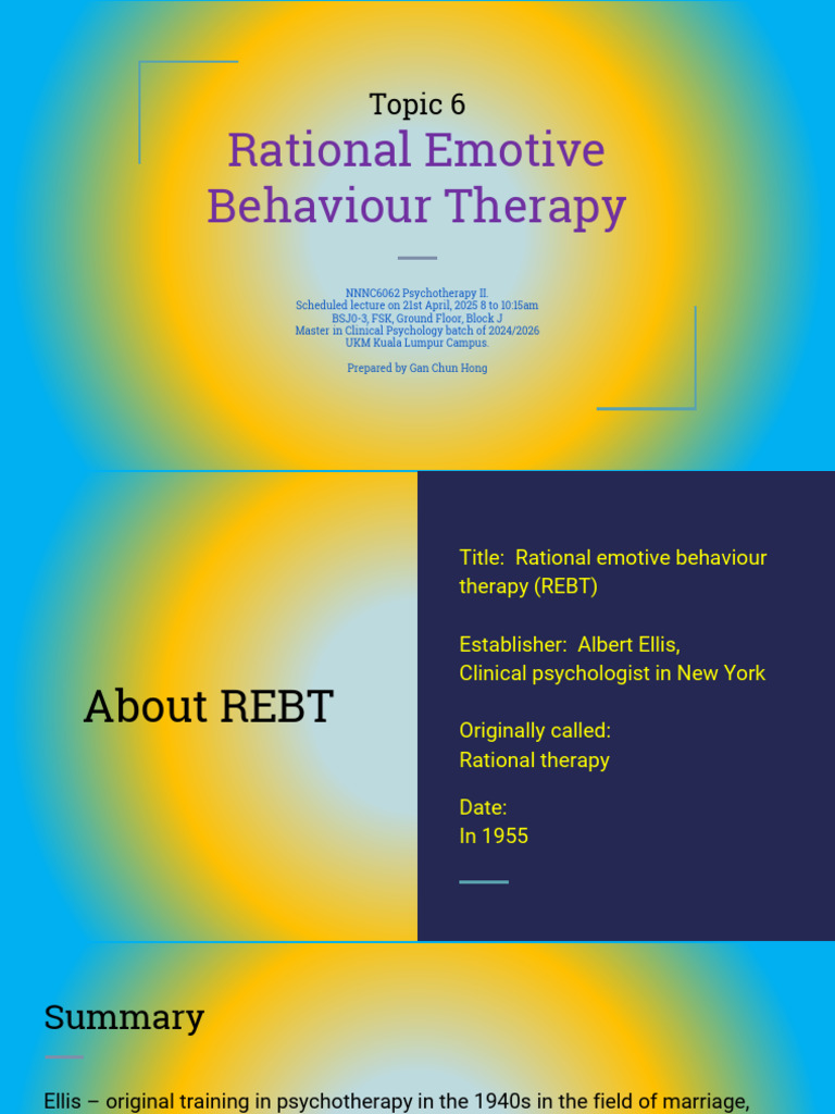 REBT | PDF | Rational Emotive Behavior Therapy | Psychotherapy