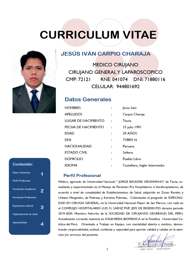 CV Jesus 2020 Original Documentado Final | PDF | Perú | Cuidado de la salud