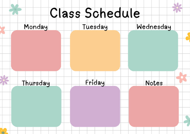 Cute Colorful Class Schedule PDF | PDF