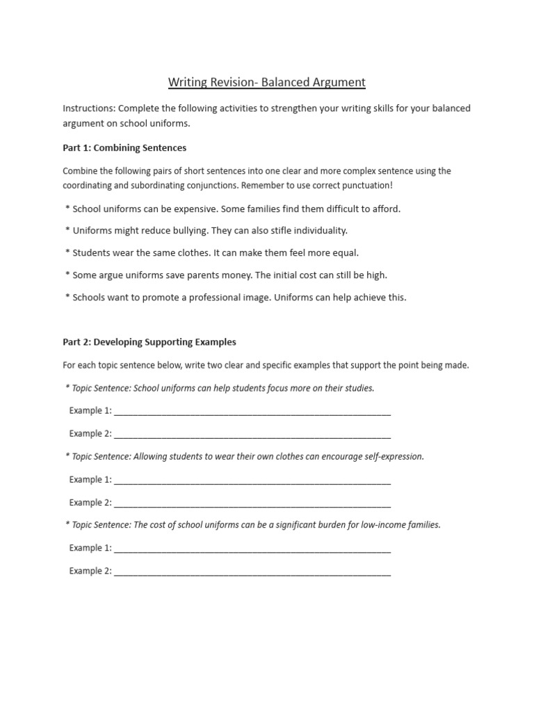 Writing Skills for Balanced Arguments | PDF | Argument | Human ...