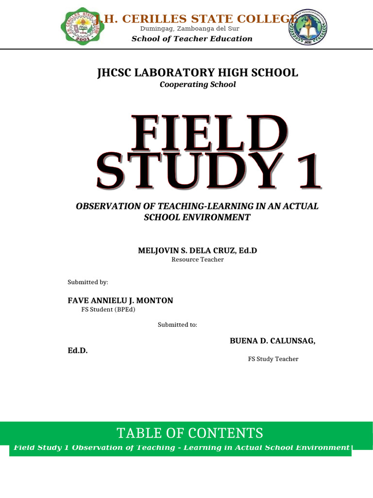 Fs 1 | PDF | Learning | Classroom