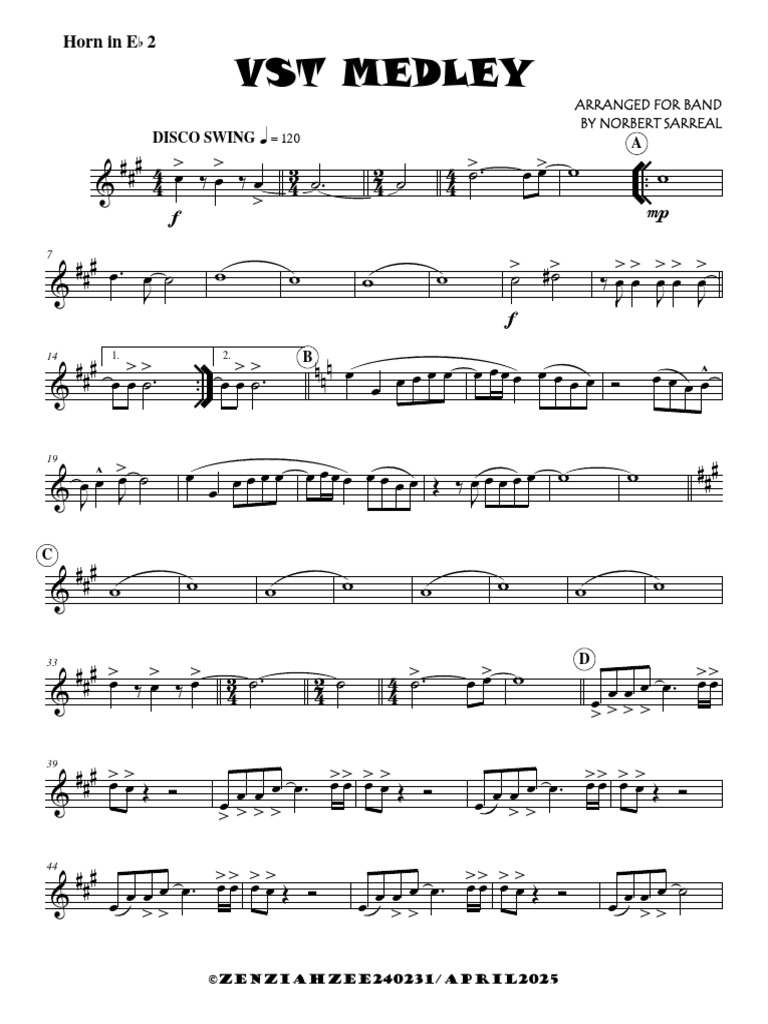 VST Medleyx - Horn in Eb 2 | PDF