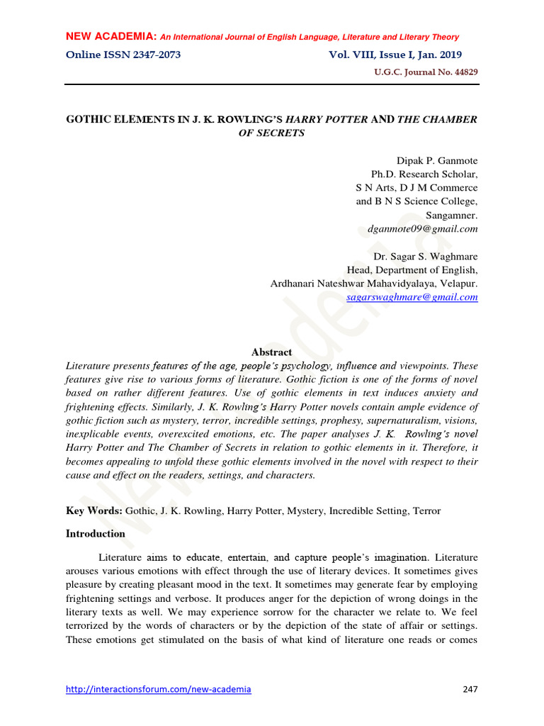 Gothic Elements in Harry Potter Series | PDF | Harry Potter
