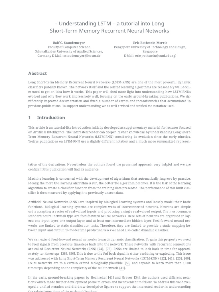 (1909.09586) - Understanding LSTM - A Tutorial Into Long Short-Term Memory Recurrent Neural ...