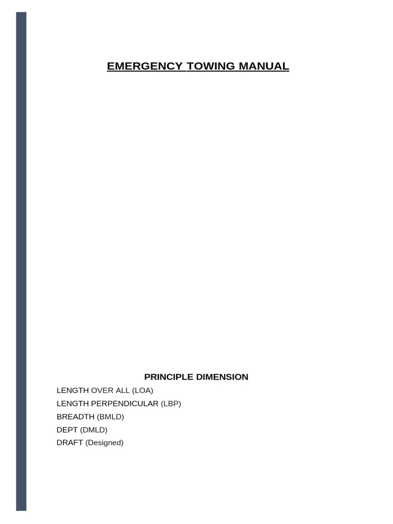 Emergency Towing Manual Overview | PDF | Anchor | Tugboat