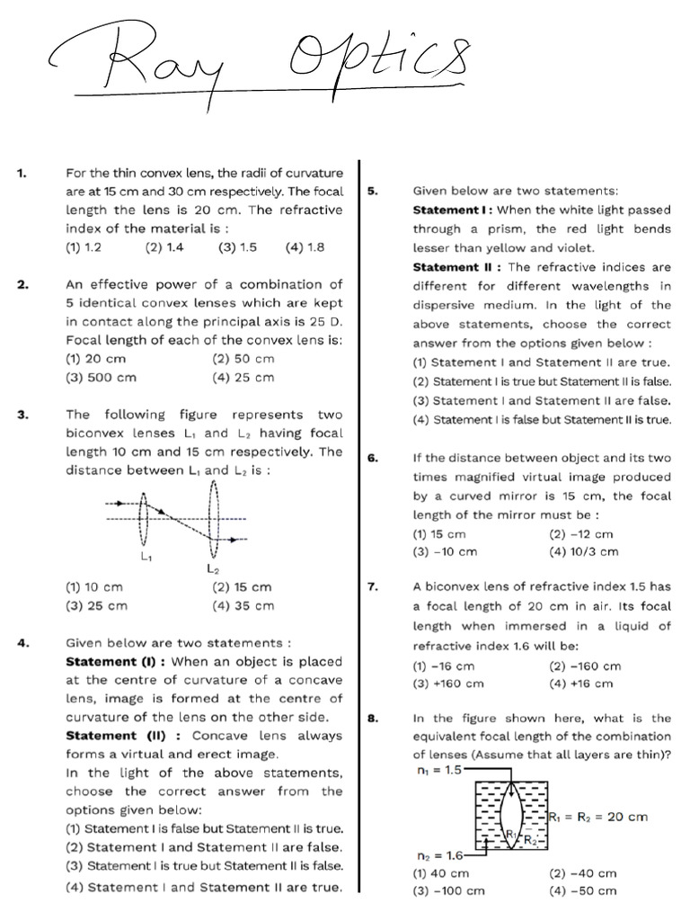 Ray Optics Paper | PDF