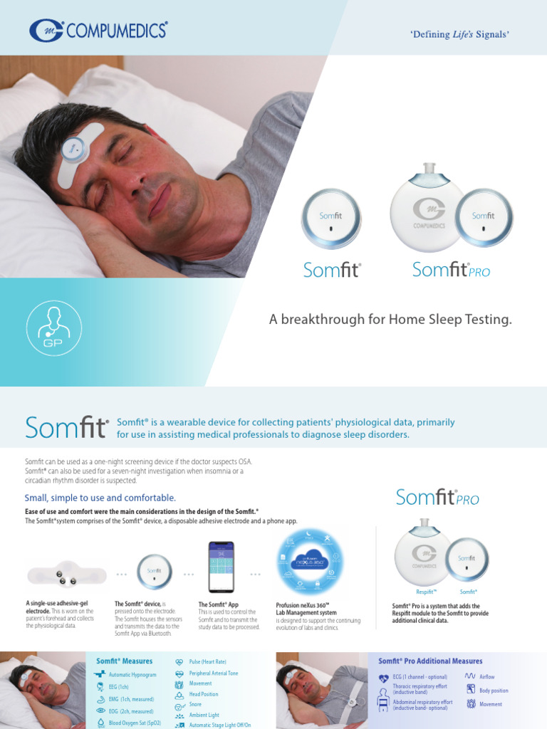 AJ859 01 Somfit Somfit Pro Brochure English | PDF | Sleep | Clinical ...