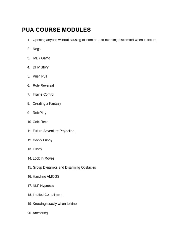 Pua Course Modules | PDF
