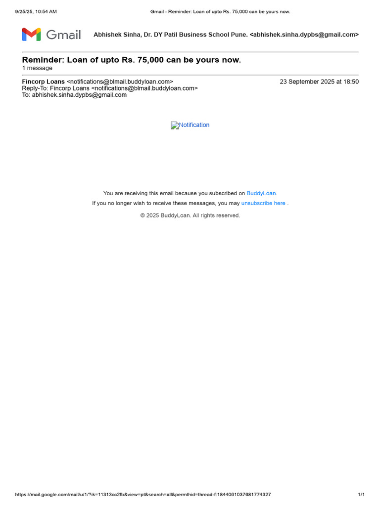 Loan Offer Notification from BuddyLoan | PDF