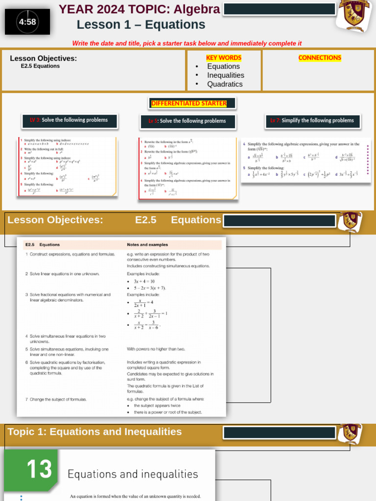 Igcse E2.5 Lesson | PDF