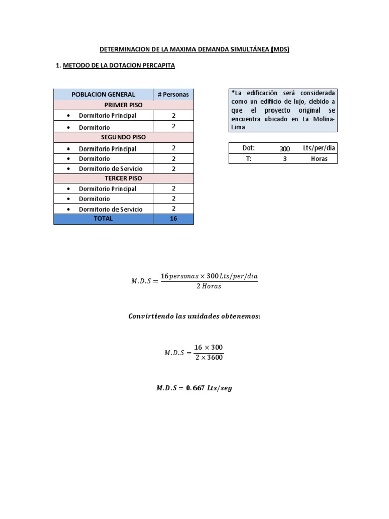 Cálculo de Demanda Máxima Simultánea | PDF