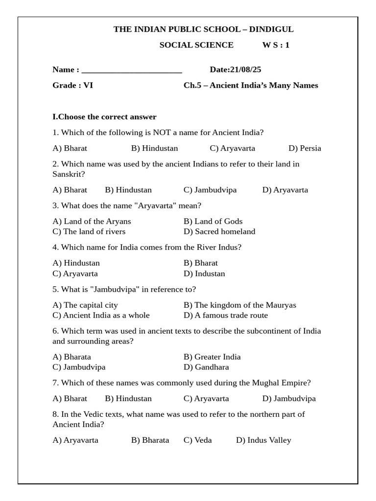 Ancient India: Names and Meanings | PDF | South Asia | Asia