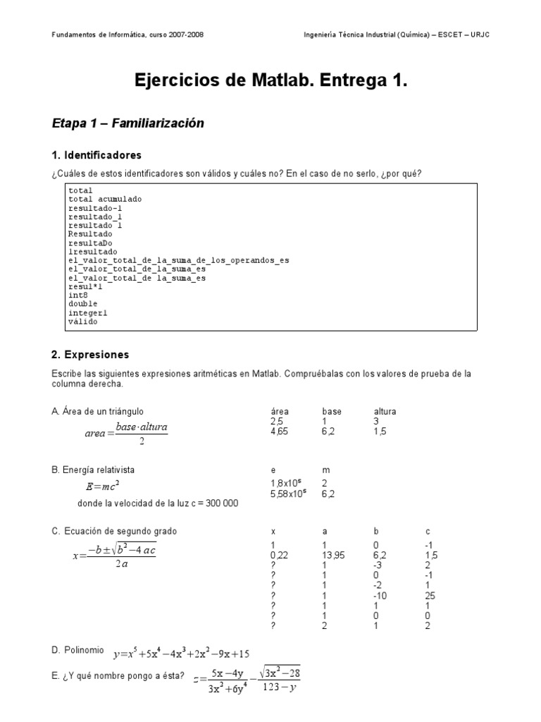 Ejercicios Matlab | PDF | Codigo genetico | Número primo