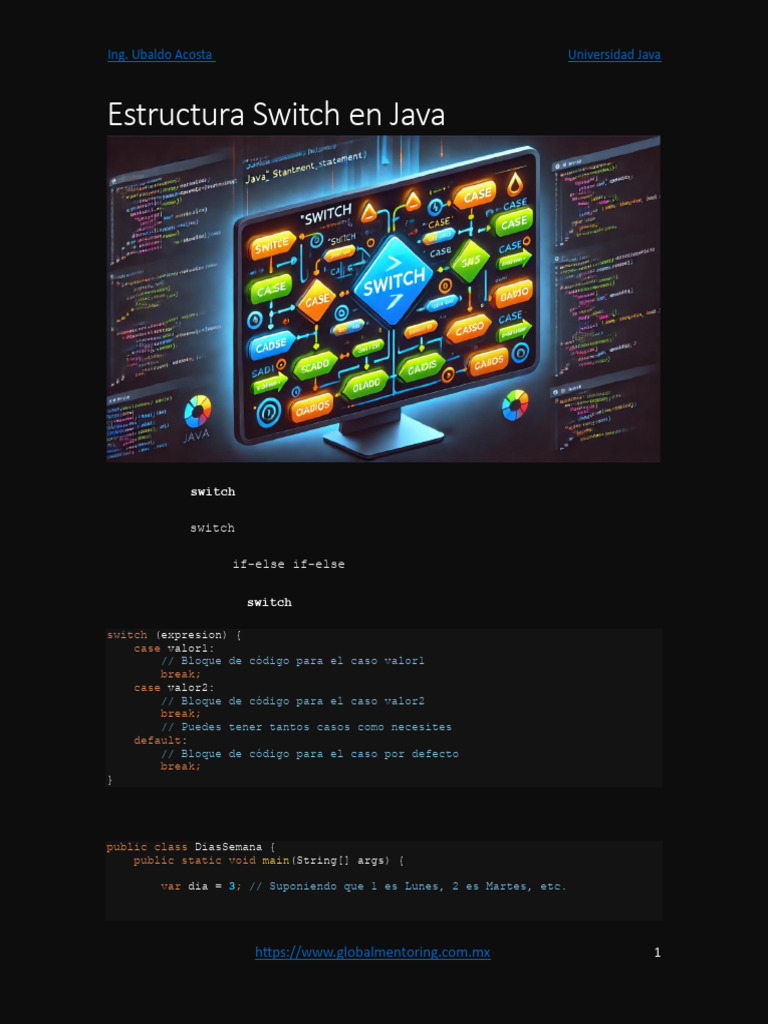 Estructura Switch en Java: Guía Práctica | PDF | Java (lenguaje de ...