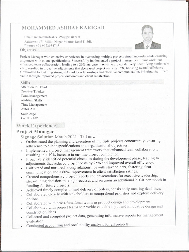 Ashraf.k CV With Documents | PDF