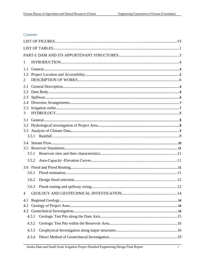 Anuba Final Engineering Design Report (Modified) | PDF | Spillway | Dam