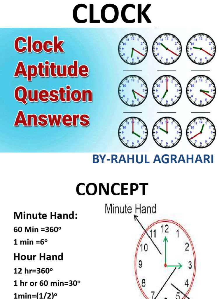 Clock Angle Calculations and Concepts | PDF