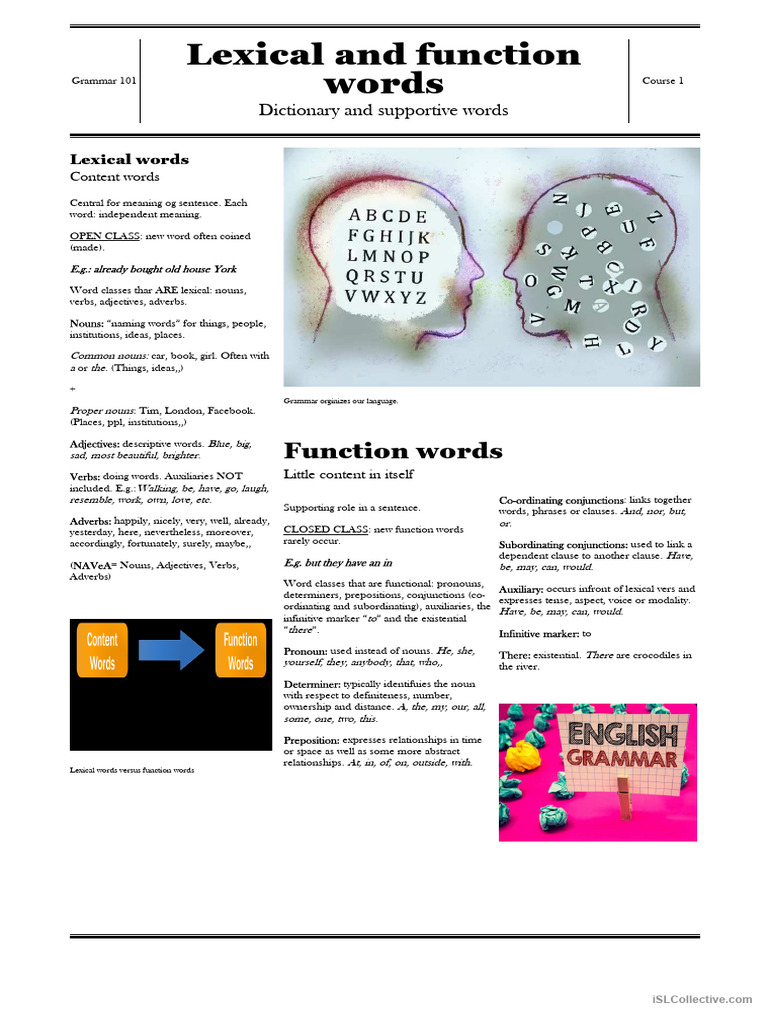 Lexical and Function Words | PDF | Part Of Speech | Verb