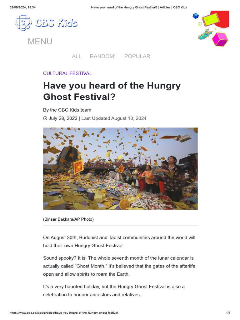 Understanding the Hungry Ghost Festival | PDF | Ghosts