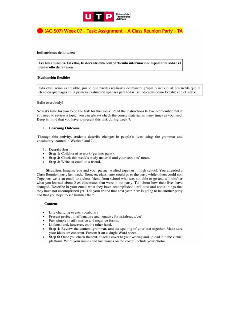 ? (AC-S07) Week 07 - Task Assignment - A Class Reunion Party - TA ...
