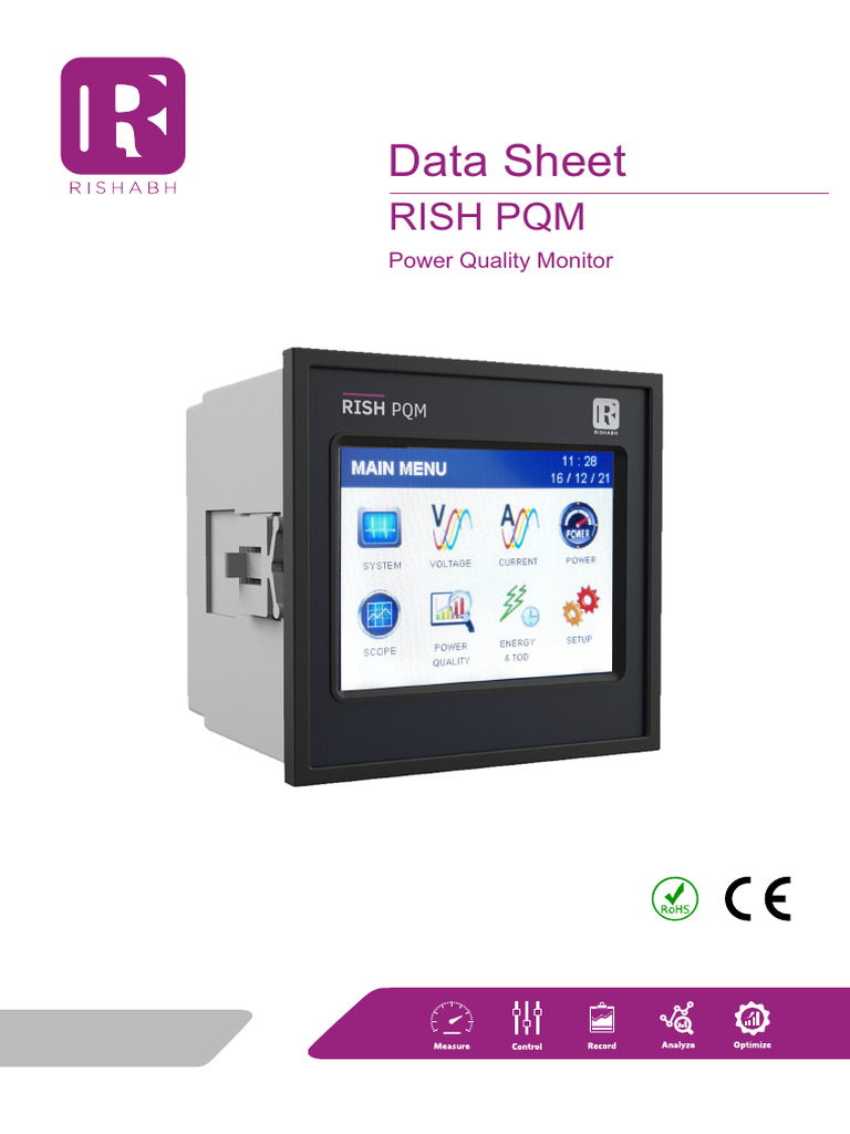 Rish PQM Datasheet Rev J Ethernet1 Final | PDF | Ac Power | Power (Physics)