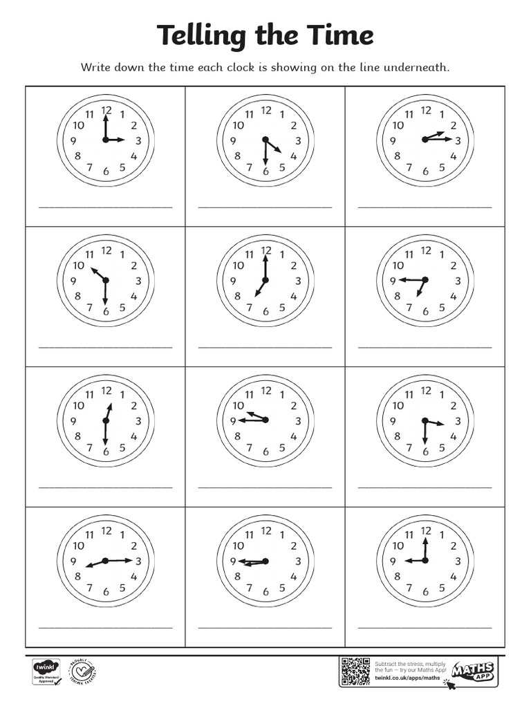T N 5083 Oclock Half Past and Quarter Past To Times Activity Sheet Ver ...