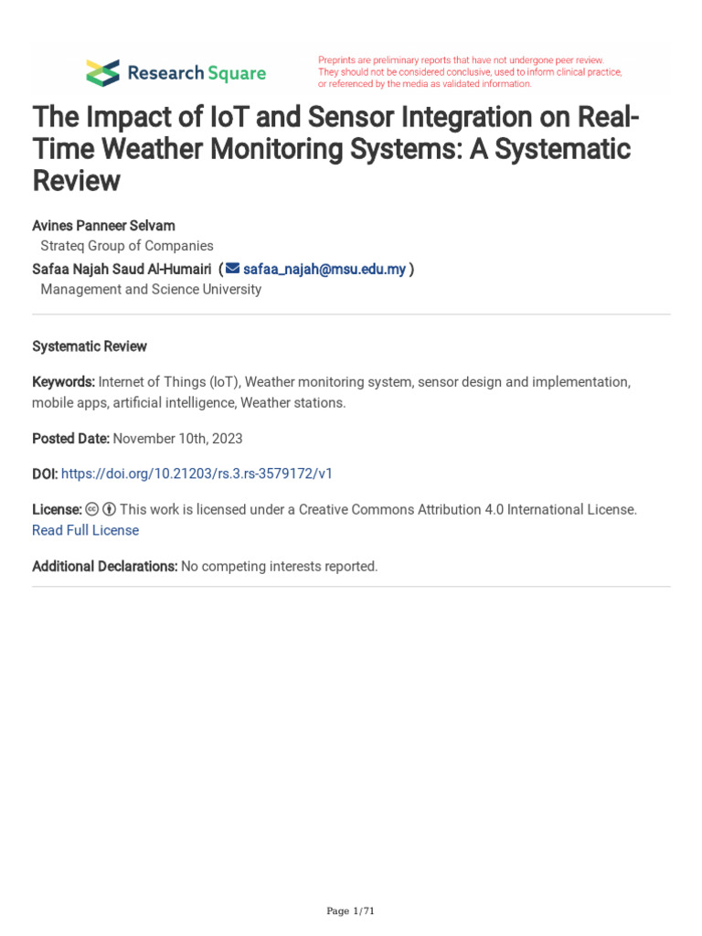 The Impact of Iot and Sensor Integration On Real-Time Weather ...