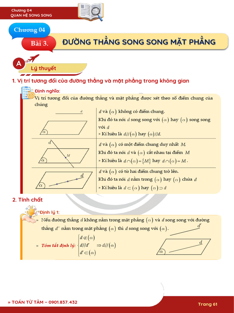 Chuyen de Quan He Song Song Trong Khong Gian Toan 11 Trang 10 | PDF