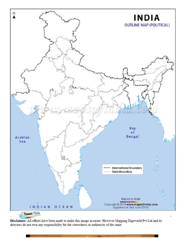 Free India Outline Map - Political | PDF