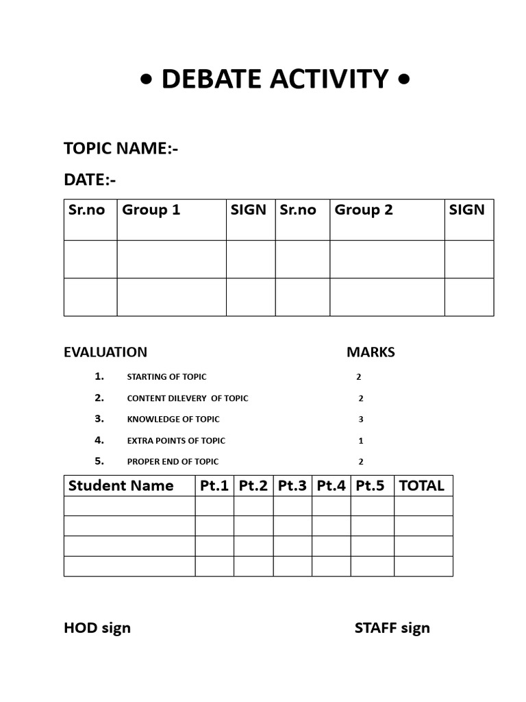 Debate Activity New | PDF
