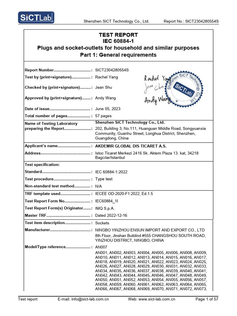 Socket IEC 60884 1 Test | PDF | Electrical Connector | Mechanical ...