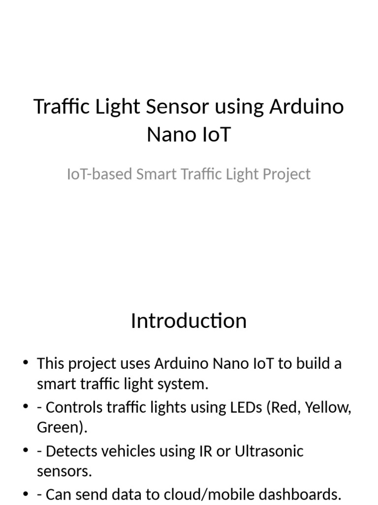 Traffic Light Sensor Arduino Nano IoT | PDF
