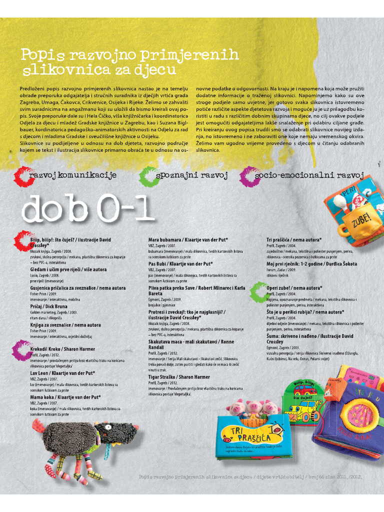 Popis Razvojno-Primjerenih Slikovnica Za Djecu | PDF
