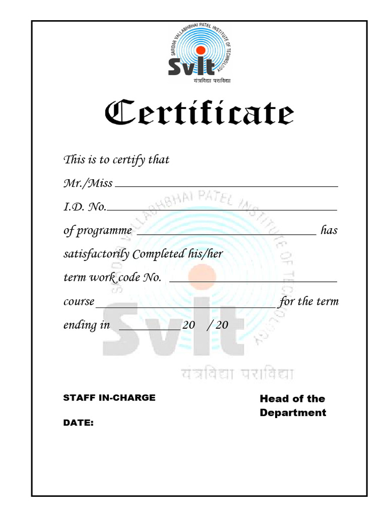 DS Certificate | PDF