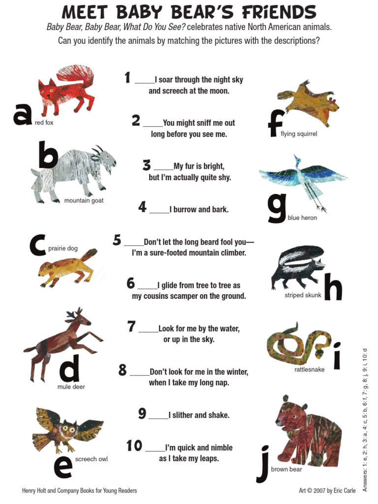 Baby Bear's Animal Friends Quiz | PDF