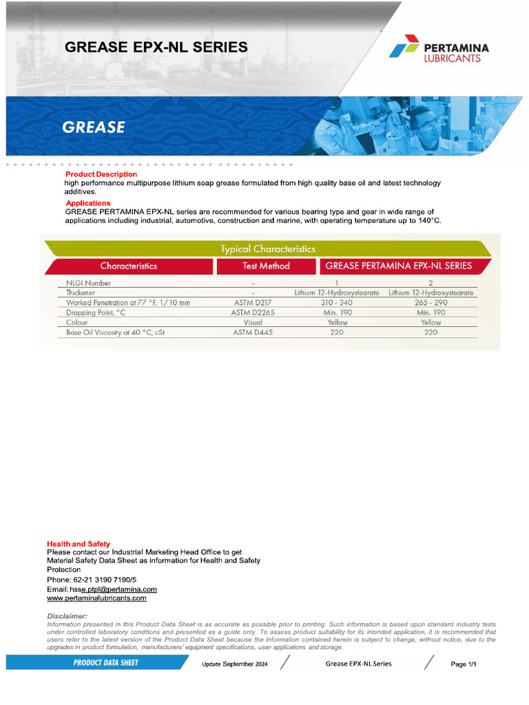 Grease Pertamina EPX NL1 EPX NL2 | PDF