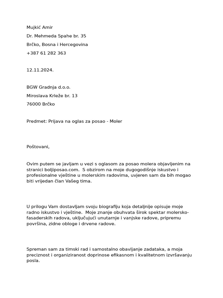 Dokument (Molba) | PDF