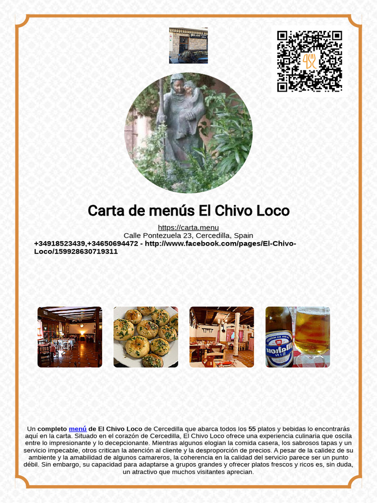 Menú Completo de El Chivo Loco | PDF | filete | Mariscos