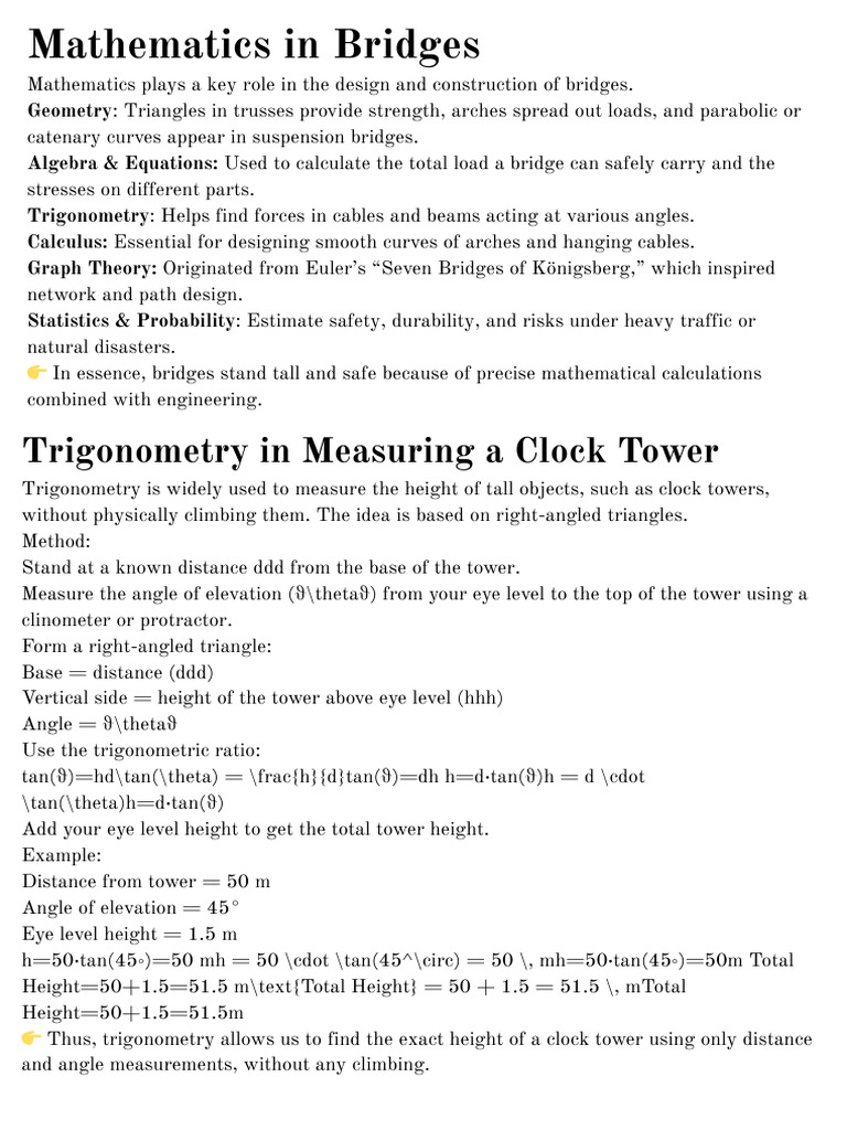 Trigonometry in Measuring A Clock Tower | PDF | Elementary Geometry ...